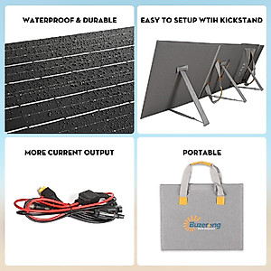 Portable Solar Panels with Multi Connector Solar Charger 250W with Kickstands for Camping RV Fast Charge Power Station