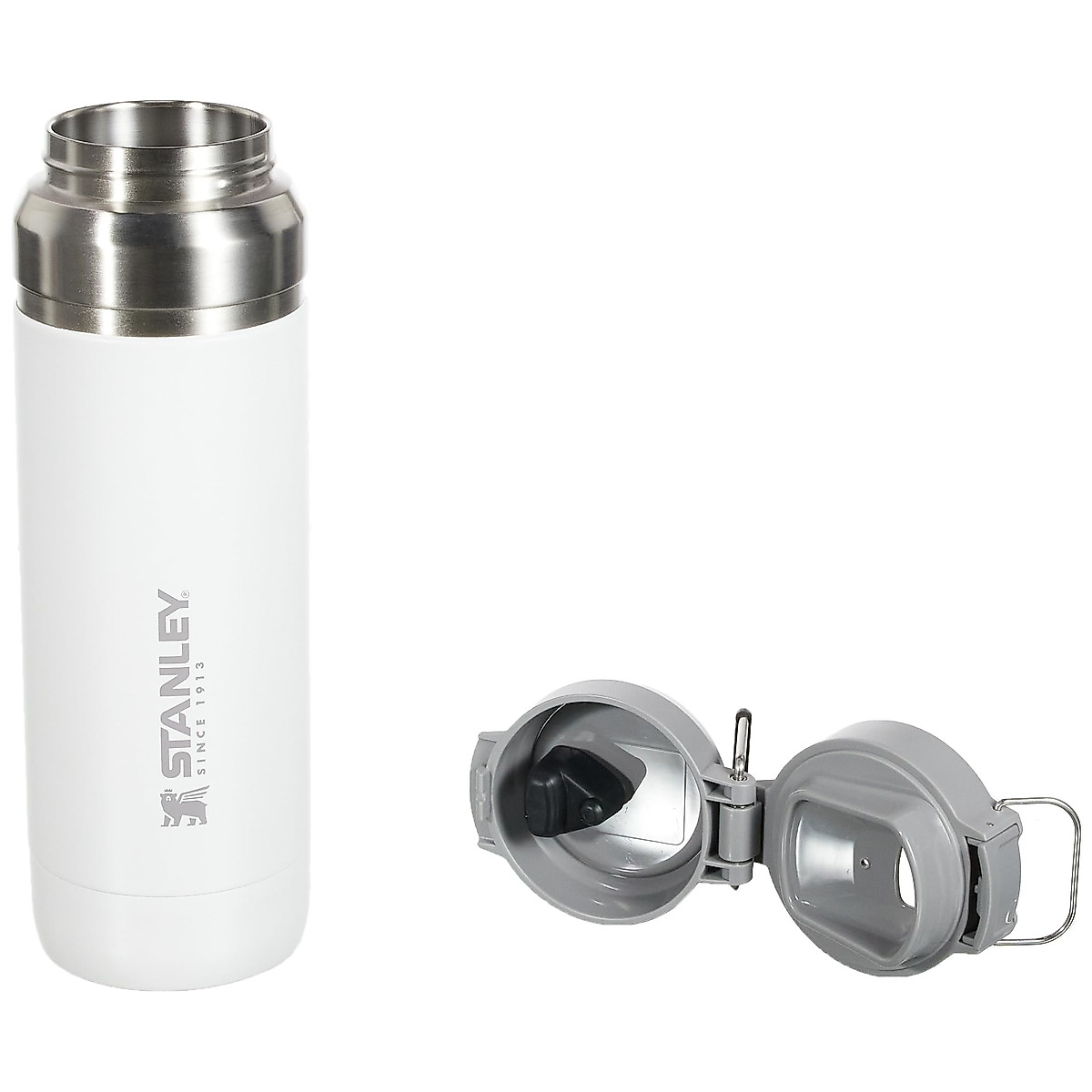 STANLEY Quick Flip Stainless Steel Water Bottle .71L / 24OZ Polar – Leakproof Insulated Water Bottle - Push Button Locking Lid - BPA-Free Thermos Flask - Cup Holder Compatible - Dishwasher Safe