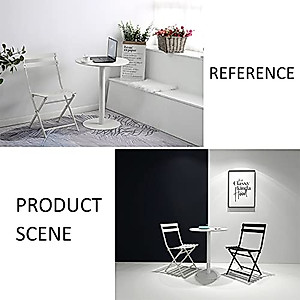 CODOMI Mid-Century Coffee Side Table Round Metallic Side Table Modern Small Round Table Contemporary Pedestal Side End Table for Living Room Household Restaurant - 23.6" L x 23.6" W x 28.7" H White