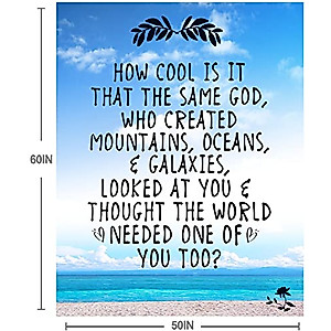 Simplive Christian Gifts for Women Religious Gifts 50x60 inch Throw Blanket with Inspirational Thoughts and Prayers-Religious Throw Blanket Catholic Gifts Birthday Gifts Spiritual Gifts for Women