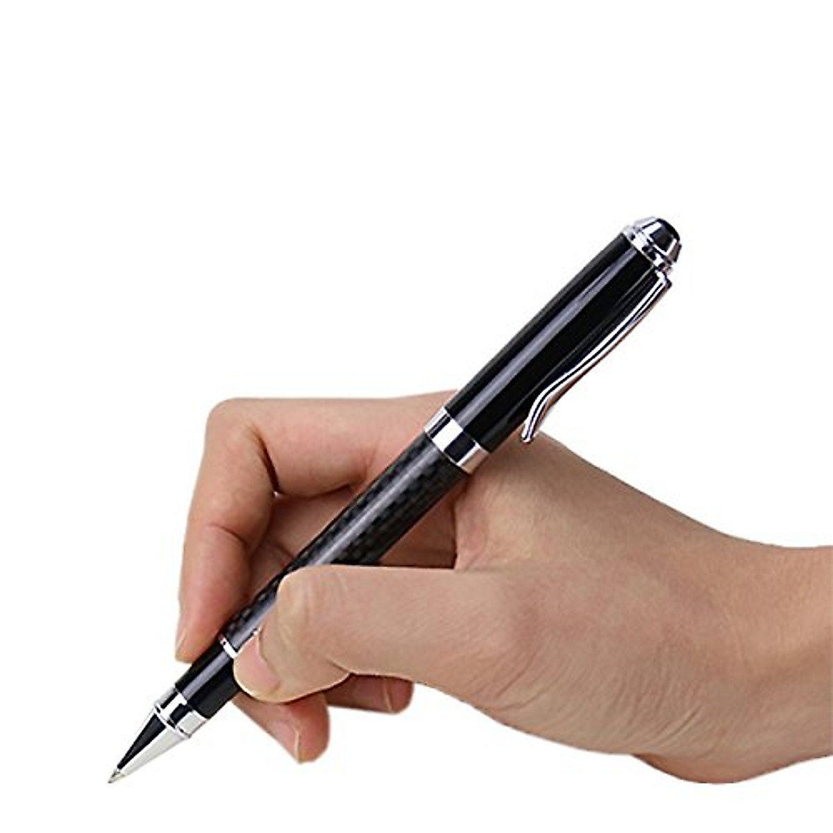 Business Ballpoint Pens Writing Set - Carbon Fiber Gel Pens Business Retractable Ballpoint Pen Smooth Writing Black Ink for Personal Signature, Office, Calligraphy, Executive Business Use-Pack of 2