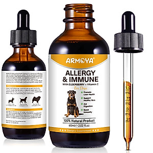 Allergy Relief Drops for Dogs - Allergy and Immune - Immune Support Supplement - Dog Supplement - Natural Pet Supplement for Dog Allergy Relief with Turmeric & Milk Thistle