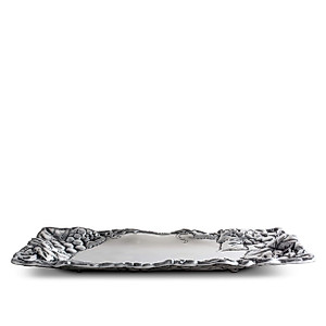 Arthur Court Metal Bread Serving Tray Grape Pattern Sand Casted in Aluminum with Artisan Quality Hand Polished Design Tarnish-Free 6 inch x 12 inch