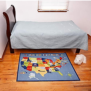 USA Map Carpet Educational and Fun Learn USA States for Kids Boys Girls Bedrooms Playrooms Daycares Classrooms Area Rug United States Map (3'3" x 4'5")