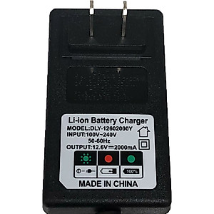 12.6V 2A Fast Li-ion Battery Charger AC/DC for Most 12V Massager and Other 11.1V 10.8V 3Series Lithium Ion Battery Pack Charge DC 5.5X 2.5mm / 2.1mm with Charging Status Light