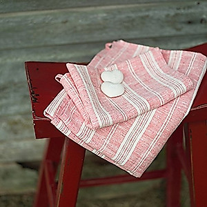 LinenMe Multistripe Hand and Guest Towels, 18" x 28", Red White