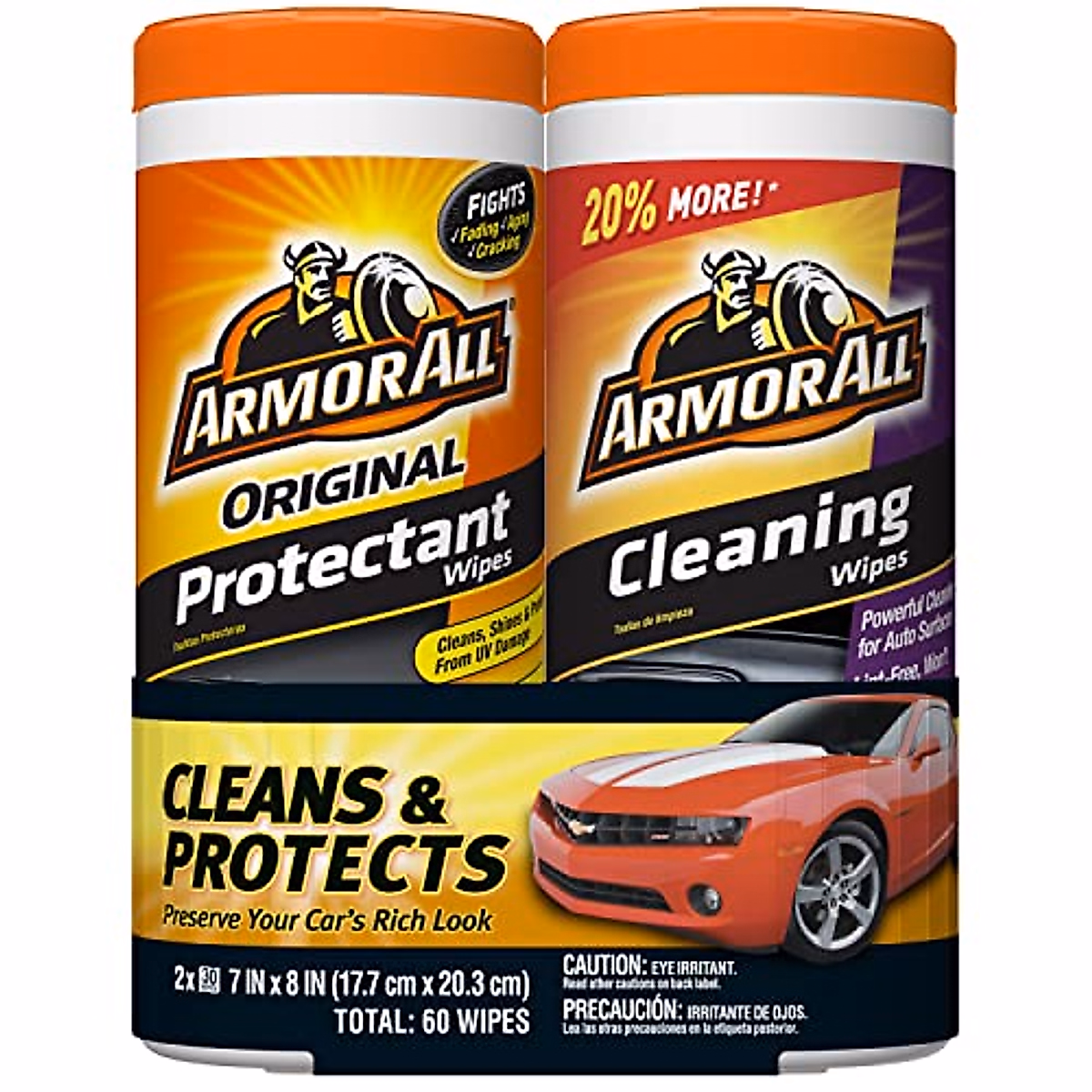 Car Cleaning Wipes and Car Protectant Wipes by Armor All, Wipes for Cars, Trucks and Motorcycles, 30 Each, 2 Pack