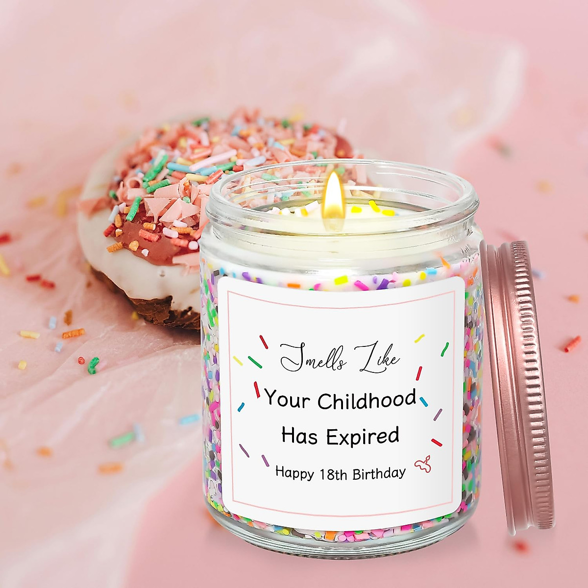 18th Birthday Candles, Happy 18th Birthday Gifts for Girls Boy Friend Turning 18 Year Old Girl Birthday Gifts for Sister Niece Granddaughter 18th Birthday Decorations for Girls, Vanilla Cake Scented