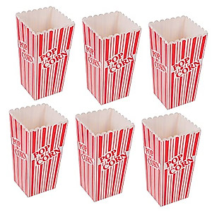 BESTOYARD 30 Pcs Popcorn Popcorn Bucket Party Popcorn Containers Striped Popcorn Boxes Disposable Popcorn Bags Disposable Cake Containers Candy Containers Disposable Containers Snack Bag