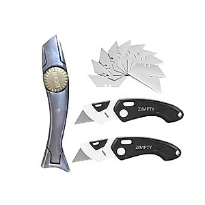 Zimpty shark knife with utility knife and 10 pcs blades combo | Box Cutter Heavy Duty Shark Knife Vinyl Knife Utility Knife Roofing Knife Delphin Dolphin Carpet Knife
