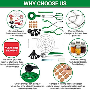 Canning Supplies Starter Kit, All-in-one Canning Kit with Rack, Home Canning Set Canning Accessories Canning Equipment and Supplies for Beginners and Enthusiasts