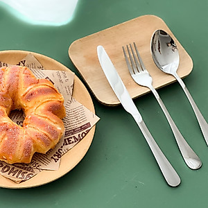 KOLEEP Teaspoon Pack for 12, Stainless Steel 12-Piece Table Dessert Spoons Set(Silver 6.7 Inches)