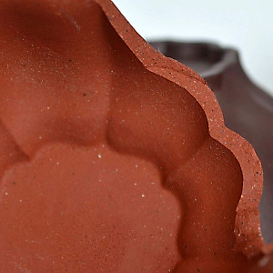 YXHUPOT 4pcs Teacups 2.5oz Chinese Clay Zisha Cup Diamond Flower (Red brown)