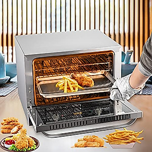 VEVOR Commercial Convection Oven, 66L/60Qt, Half-Size Conventional Oven Countertop, 1800W 4-Tier Toaster w/ Front Glass Door, Electric Baking Oven w/ Trays Wire Racks Clip Gloves, 120V