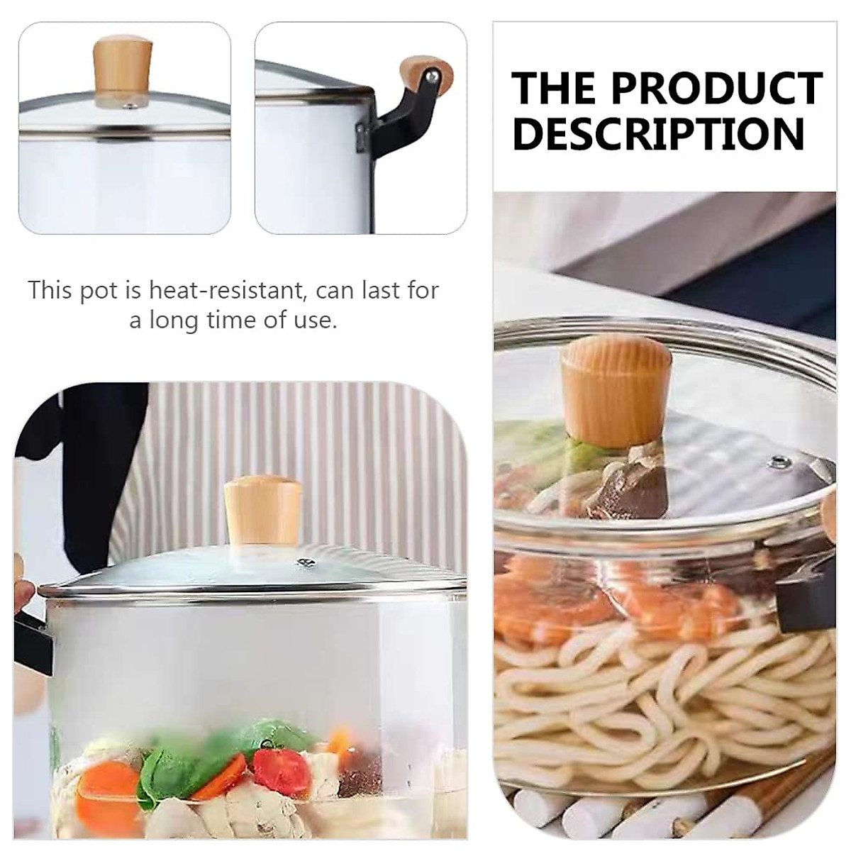 BESPORTBLE Glass Saucepan with Cover Heat Resistant 2. 5L Glass Cooking Pot with Cover Nonstick Soup Pot Sauce Pan for Soup Pasta Noodle Baby Food Transparent