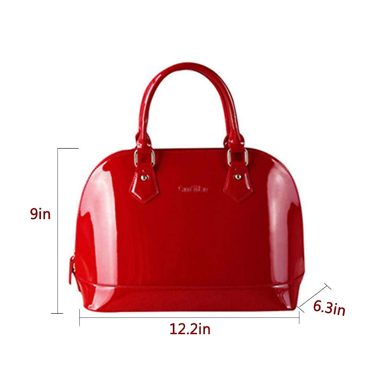 Yan Show Women's Wild Patent Leather Top Handle Purse Elegant Handbag Multi-Pocket Shoulder Bag Black