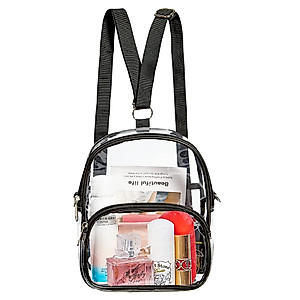 COVAX Clear Mini Backpack, Stadium Approved Clear Crossbody Shoulder Bag, Fashion Women Transparent Backpack for Work, Security Travel, Concert & Sport Event