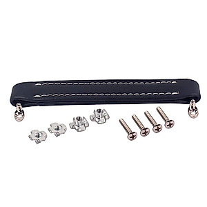 Vintage Style Guitar AMP Amplifier Leather Handle Amp Handle Strap for Guitar Speaker Amplifier (Black)