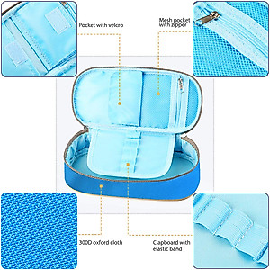 Homecube Pencil Case Big Capacity Pencil Bag Makeup Pen Pouch Durable Students Stationery With Double Zipper Pen Holder for School/Office, Blue