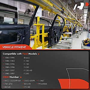 A-Premium Power Electric Window Regulator with Motor Replacement for Ford Bronco F Super Duty F-100 F-150 F-250 F-250 HD F-350 F53 F59 1980-1997 Front Driver Side