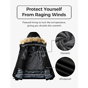 wantdo Women's Mountain Skiing Jacket Outdoors Snowboarding Outerwear Black 2XL
