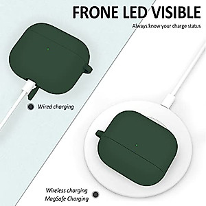 Case Compatible for Airpods 3 2021 3rd Generation Case Cover for Women Men Premium Skin Silicone Full Protective Case Cover for Airpod 3 Gen with Keychain (Pine)