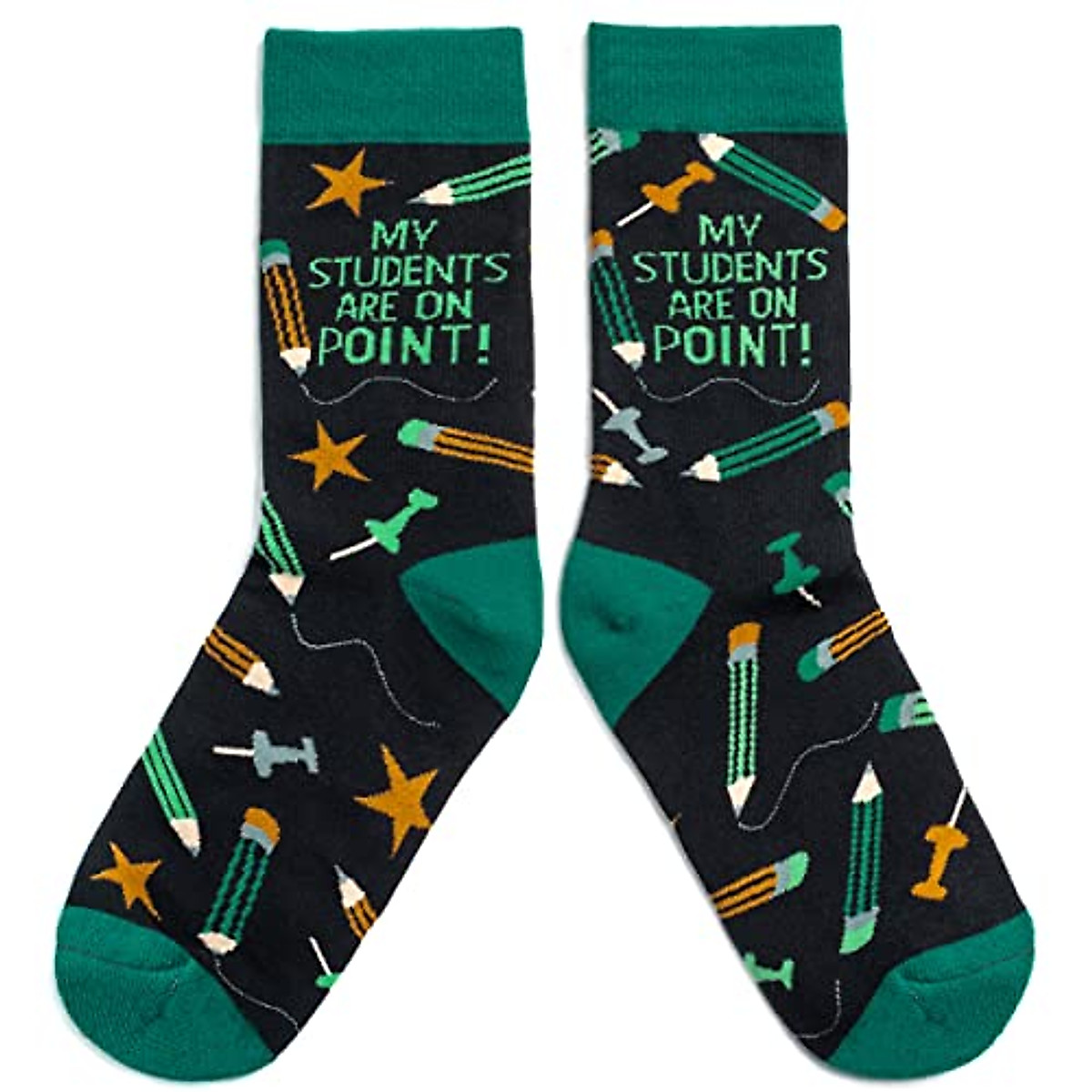Funny Nerd Socks - Gift For Teachers, Students, Book Lovers, Math, Science Geeks (My Students Are On Point)