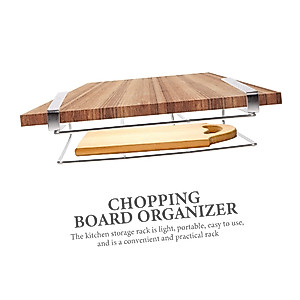 UPKOCH Stainless Steel Hanging Chopping Board Rack, Silver, 15 x 15 x 1.5 in