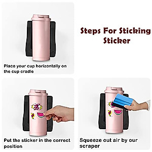 Cup Cradle for Tumblers with Built-in Slot, Silicone Tumbler Holder for Crafts Use to Apply Vinyl Decals for Tumblers, Small Tumbler Stand Cup Holder with Felt Edge Squeegee for Cups Bottles (Black)