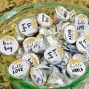 180 Baby Shower Chocolate Drops Labels - Kisses Candy Stickers,Baby Shower Favors, Baby Shower Party Supplies Baby Shower Favors for Boys, 0.75 Inches.