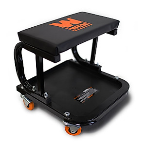 WEN Pneumatic Rolling Mechanic Stools with Padded Seats and Storage