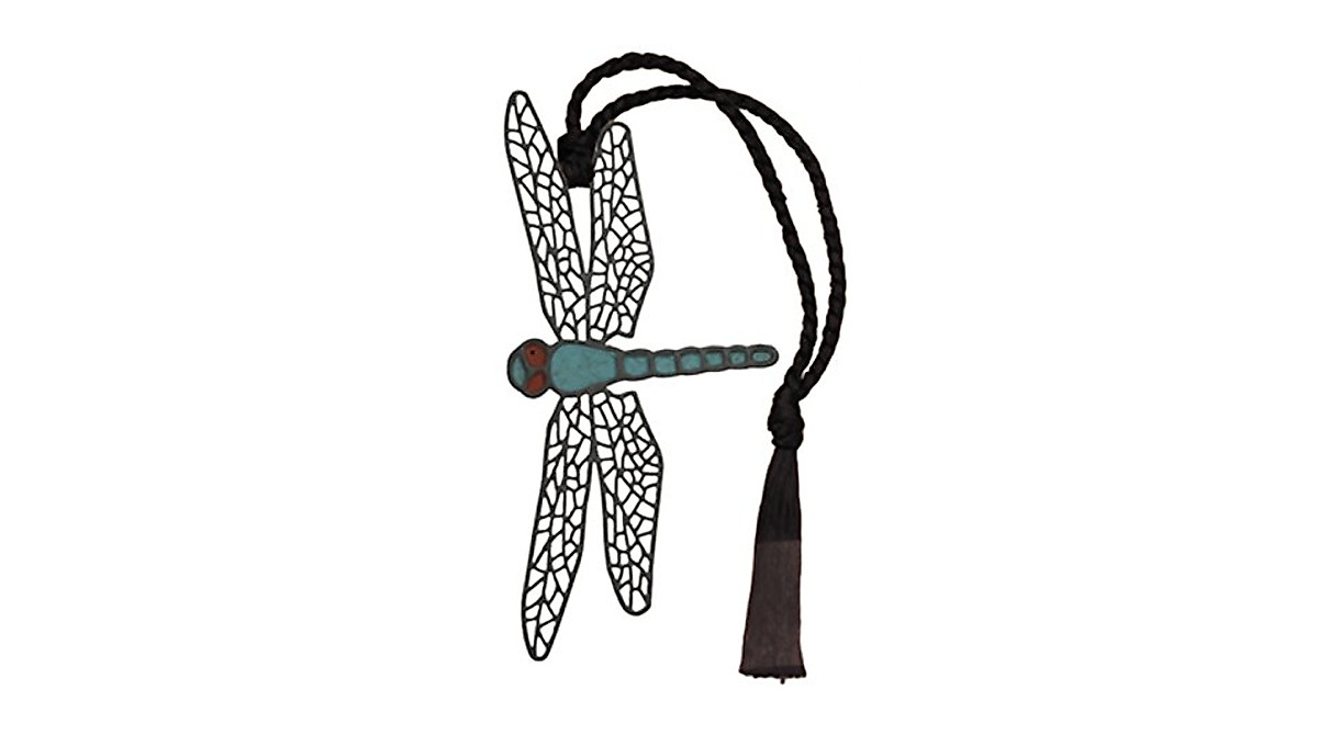 Tiffany Dragonfly Metal Bookmark - Art Nouveau Design