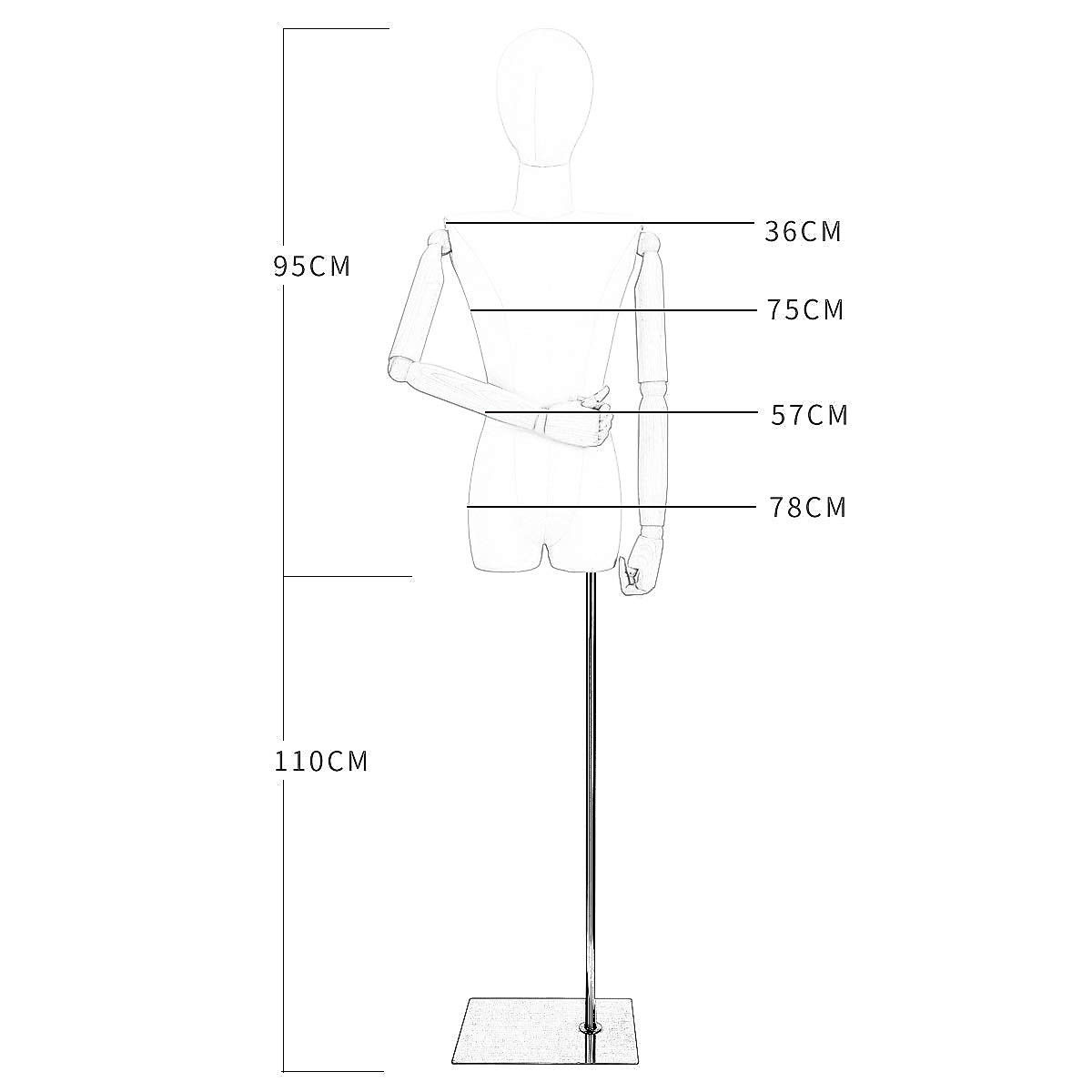 Mannequin Female Female Tailoring Dummy Mannequin with The arm Stereo Cropping Manikins Mannequins Dressmaker's Dummy Men (#4 )