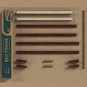 Bme Chalipa 14” Full Size Bed Frame - Wood Platform Bed - Wood Slat Support - No Box Spring Needed - Easy Assembly - Minimalist & Modern Style, Walnut