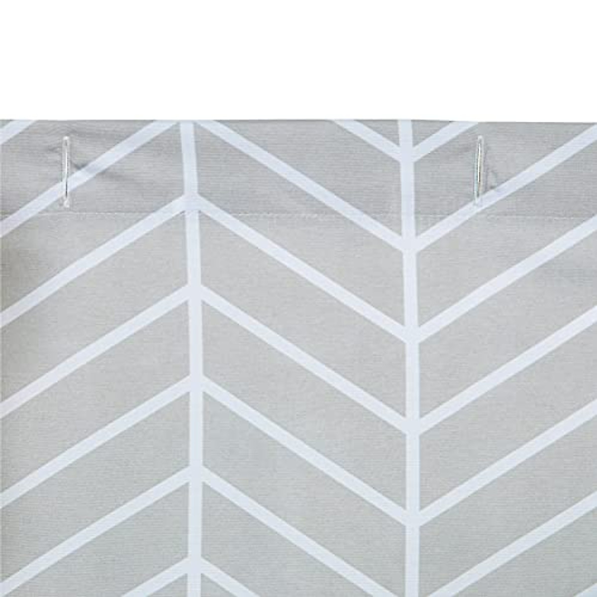 Amazon Basics Microfiber Grey Herringbone Printed Pattern Bathroom Shower Curtain - Grey Herringbone, 72 Inch