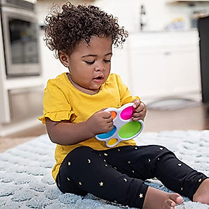 Fat Brain Diaper Bag Essentials, 4 Piece Dimpl Toys, Mini Spinny, Storage Bag