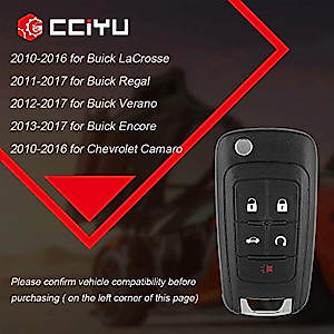 cciyu 2X Uncut 5 Buttons Keyless Entry Remote Fob Key Fob Replacement for 10 11 12 13 14 15 16 17 for Dodge for Jeep for Buick OHT01060512