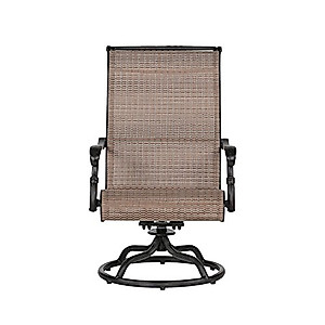 Patio Outdoor Sling Swivel Rocker with Aluminum Frame, All-Weather Furniture, Set of 2