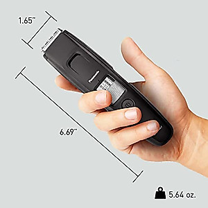 Panasonic Long Beard Trimmer for Men, 58 Length Settings and 4 Attachments for Cutting and Detailing, Cordless or Corded Operation – ER-GB96-K (Black)