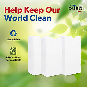 Duro - COMIN18JU053514 Grocery/Lunch Bag, Kraft Paper, 4 lb Capacity, (100 Count) (White)
