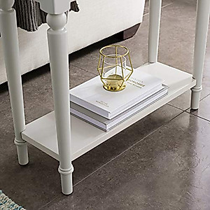 Leick Home 20017-GR Coastal One Drawer Narrow Side Table with Shelf, Greige