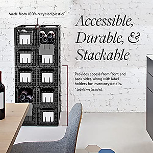 Flexible Wine Storage System for Wine Collectors | Front and Rear Access Door | Stackable Storage Solution | 6 Separate Weinbox Storage Crates | Hold Up To 72 Bottles | Works with All Bottle Shapes