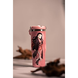 Demon Slayer Kimetsu No Yaiba Nezuko Tumbler with Lid, 30 Oz Water Cup, Vacuum Insulated, Anime Water Bottle, Reusable Insulated Stainless Steel tumbler for Water, Iced Tea or Coffee