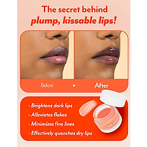 SelfBeauty Lip Mask - Rosehip & Collagen, Vegan Lip Balm, Lip Moisturizer, Overnight Hydrating Lip Treatment with Collagen Peptide, Lip Scrub Exfoliator Intensive Lip Repair, 0.51fl.oz