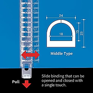 Kokuyo Campus Slide Binder with 5 Tab Dividers, Middle Type, B5, 26 Holes, Up to 100 Sheets, Light Blue, Plus 200 Sheets of Loose-Leaf Paper, Japan Import (RU-P333NLB & NO-S836BT)