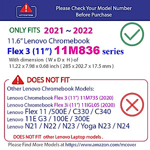 mCover Case Compatible for 2021~2022 11.6" Lenovo IdeaPad Flex 3 (11") 11M836 2 in 1 Chromebook Laptop ONLY (NOT Fitting Any Other Lenovo Models) - Purple