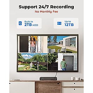 REOLINK 8CH 5MP Home Security Camera System, 6pcs Wired 5MP Outdoor PoE IP Cameras with Person Vehicle Detection, 8MP 8CH NVR with 2TB HDD for 24-7 Recording, RLK8-410B6-5MP