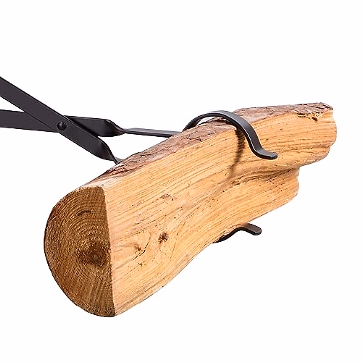 AMAGABELI GARDEN & HOME 26" Long Firewood Tongs Log Grabber 0.12 inch Thickness for Fire Pit Campfire Bonfire Fireplace Heavy Duty Wrought Iron Outside Outdoor Indoor Wood Stove Fire Place Tools