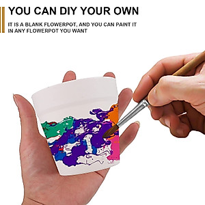 Happyyami 5 Pcs Flowerpot Indoor Planters Flower Succulent Pots Plants Pot Starting Pots Paintable Planter Pots Gardening Containers Mini Flower Pot White Vegetable Succulents Plastic Child