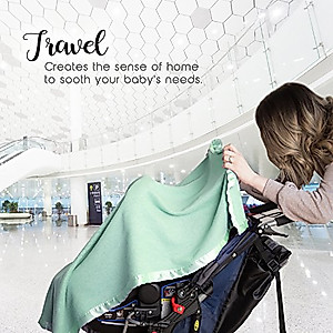 Bamboo Rayon Soft Light Green Toddler Security Blanket - Lime Green Baby Blanket with Satin Edging - Perfect for Naps, Car Carrier, Stroller Rides and Travel - 34 x 47 inches - Newborn Baby Blankie